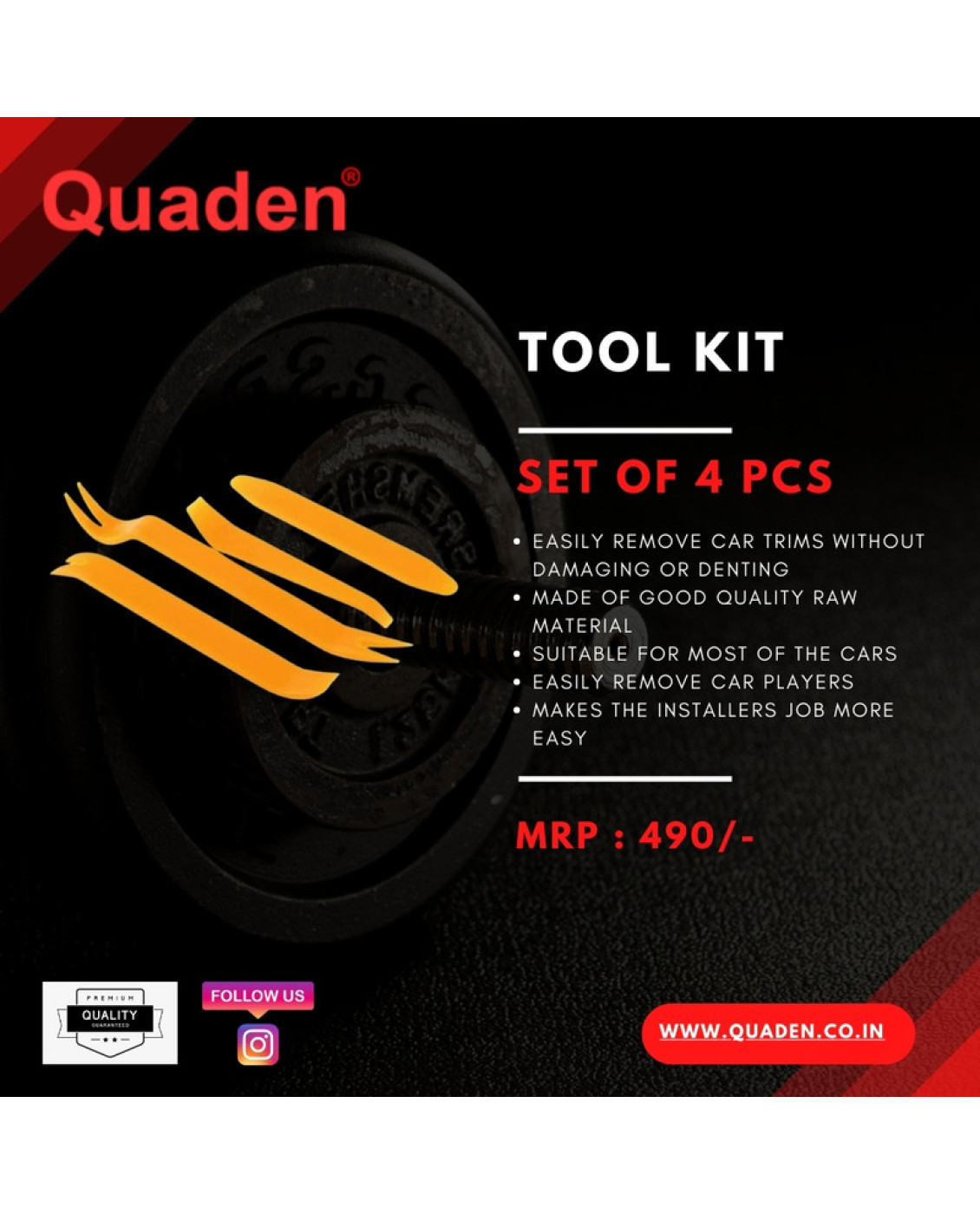 Quaden Installation Tools | Set of 4 pcs | QTL-4